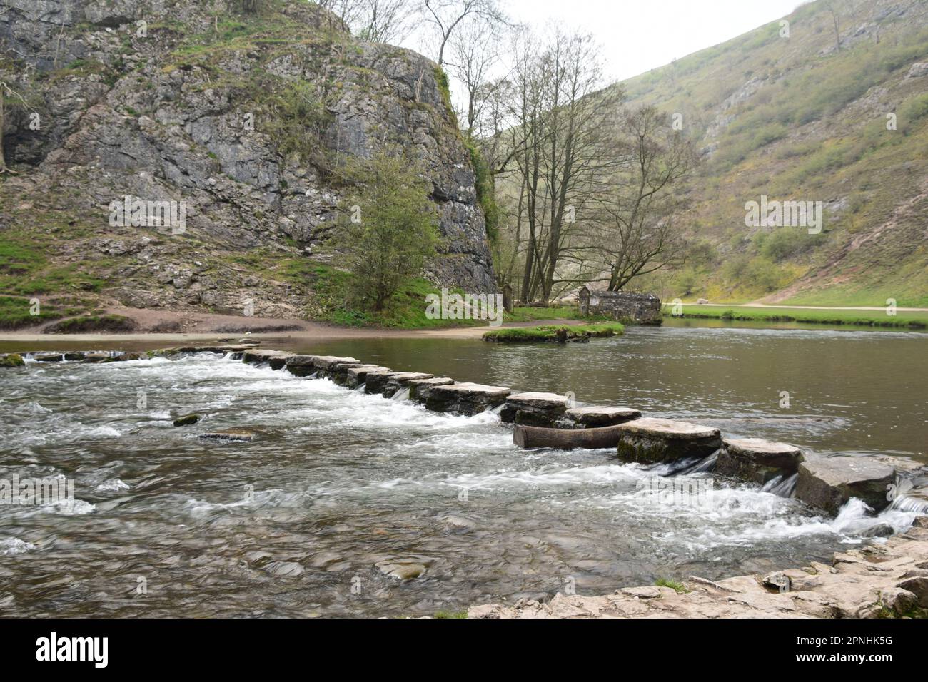 Stepping stones to the heart of Dovedale, Derbyshire peak district ...