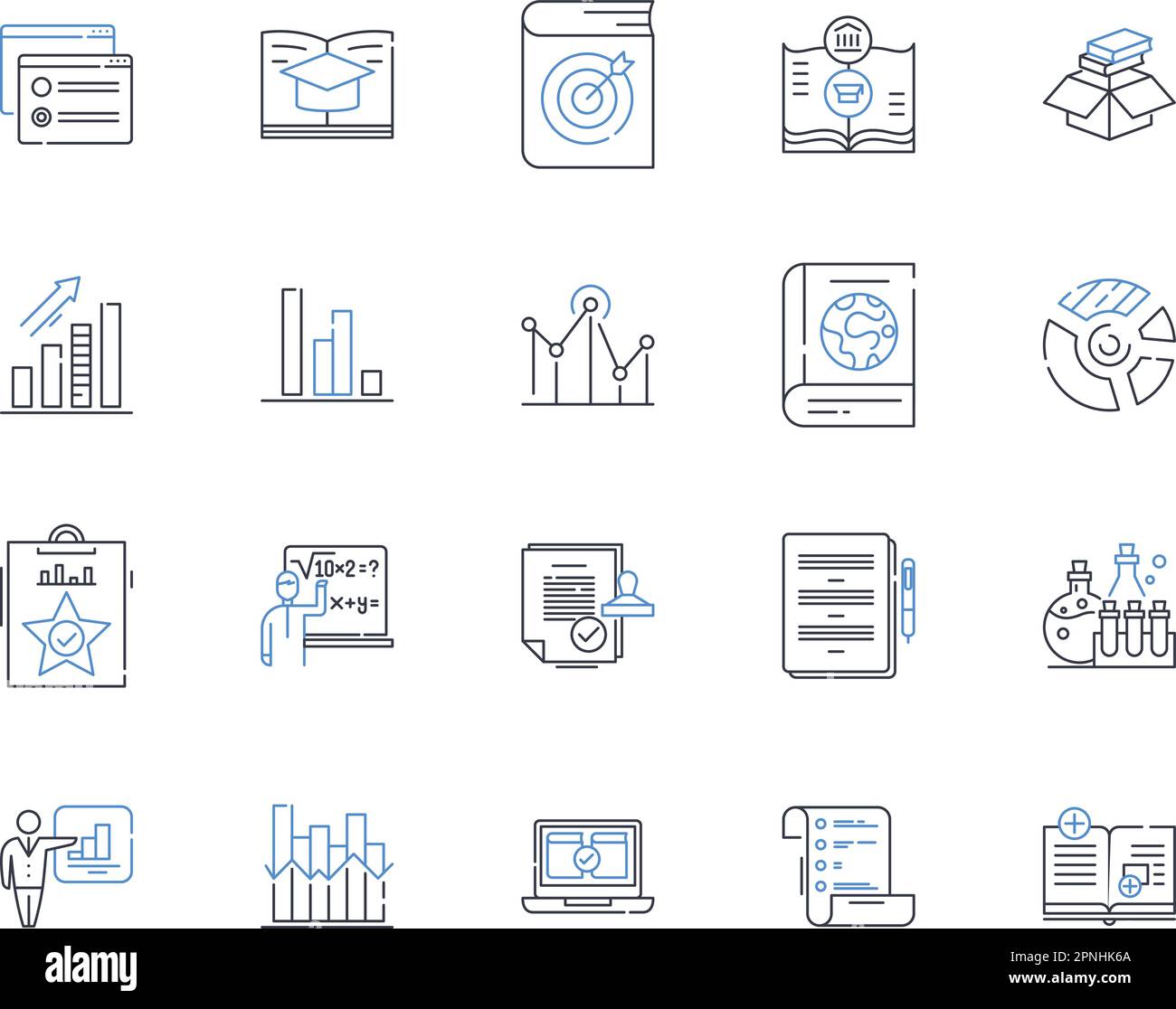 Educational technology line icons collection. E-learning, Gamification ... Educational technology line icons collection. E-learning, Gamification ...