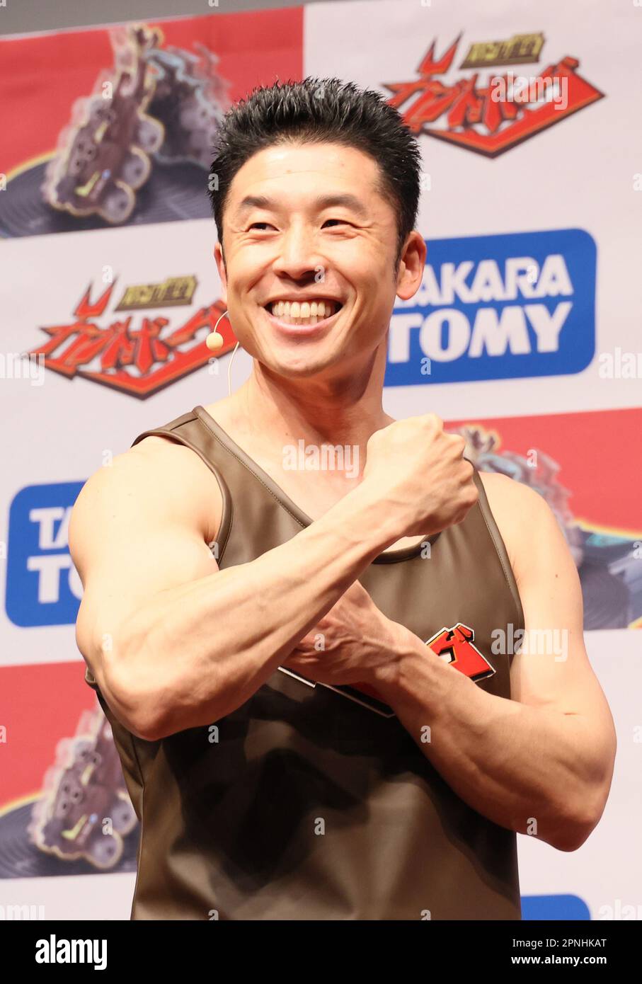Tokyo, Japan. 19th Apr, 2023. Japanese bodybuilder and actor Nakayama Kinnikun attends a ...