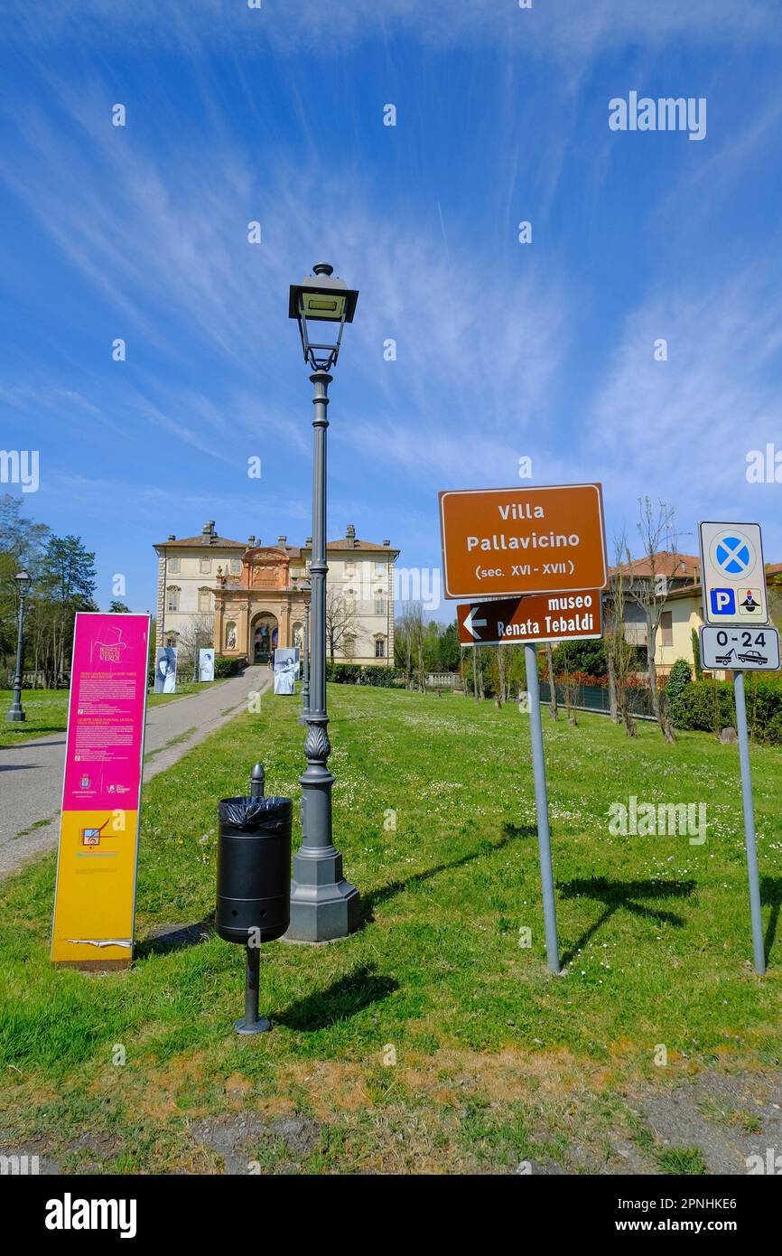 April 2024 Busseto, Italy: A road to the National Museum of Giuseppe ...