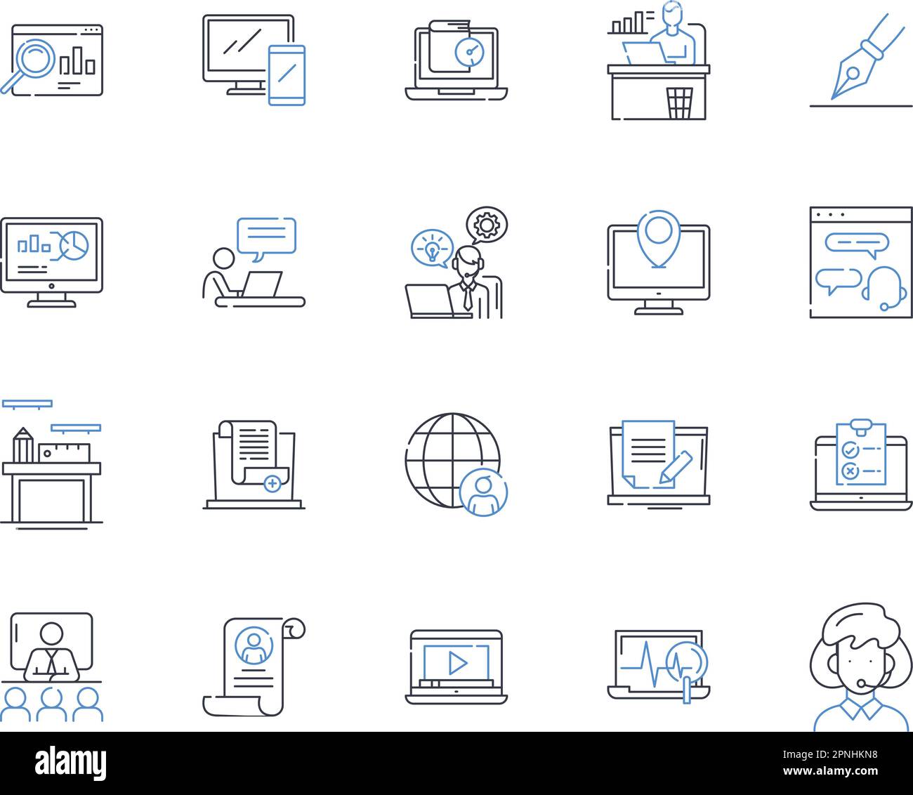 Entrepreneur convention line icons collection. Nerking, Startups ...