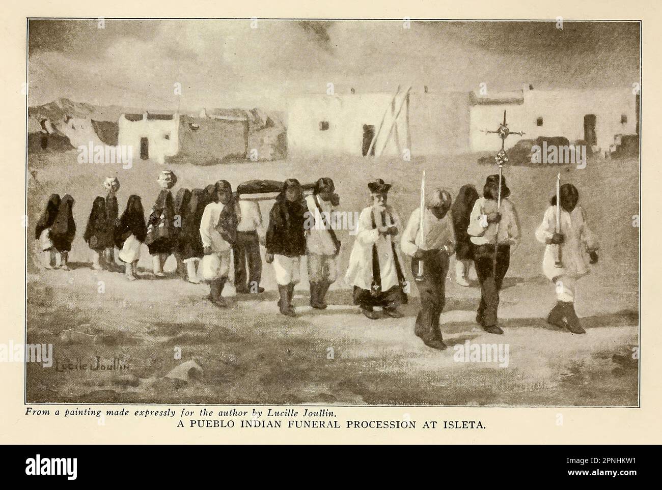 A Pueblo Indian Funeral Procession at Isleta from the book ' New Mexico ...