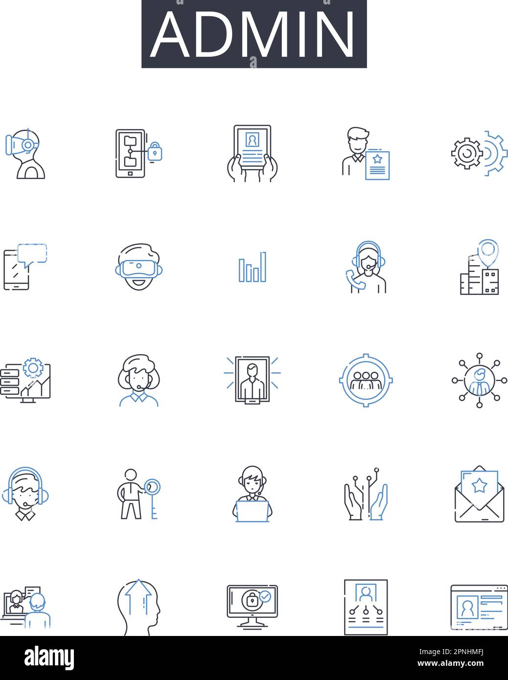 Admin line icons collection. Boss, Supervisor, Manager, Director, Leader, Executive, Head honcho ...