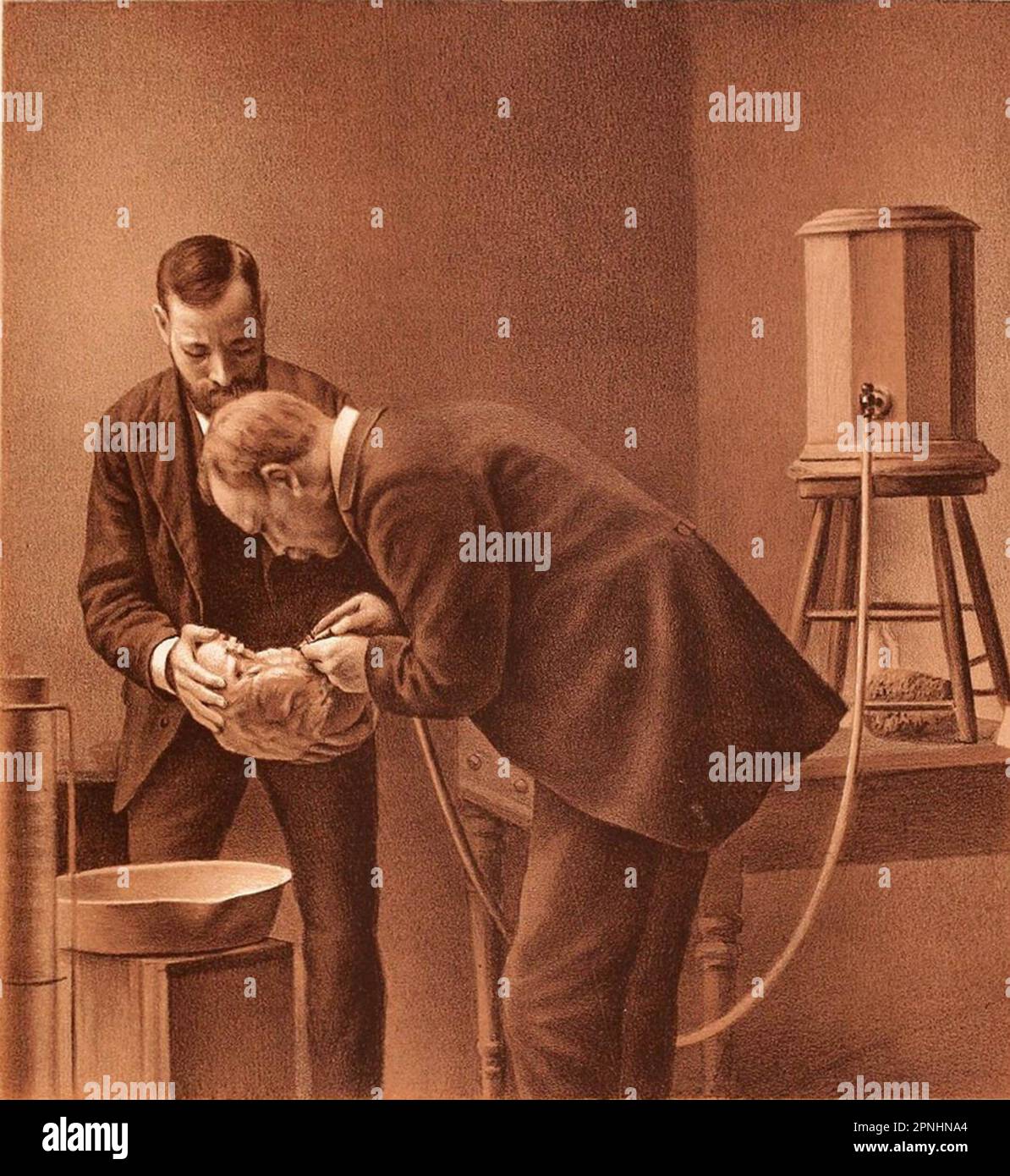 Ascertaining capacity of cranial cavity by means of water Stock Photo ...