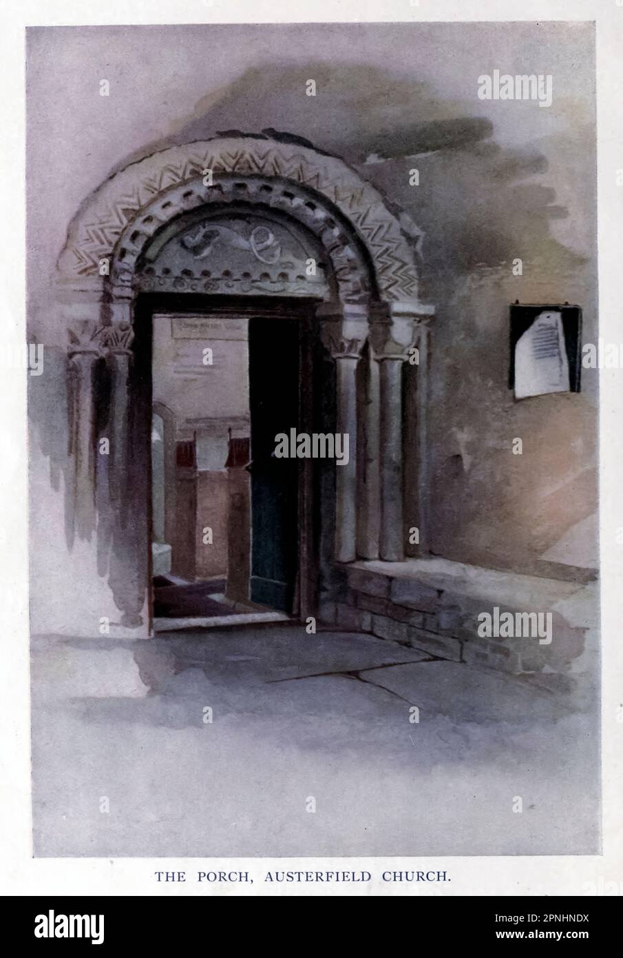 The Porch, Austerfield Church DRAWN BY CHARLES WHYMPER [Austerfield is ...