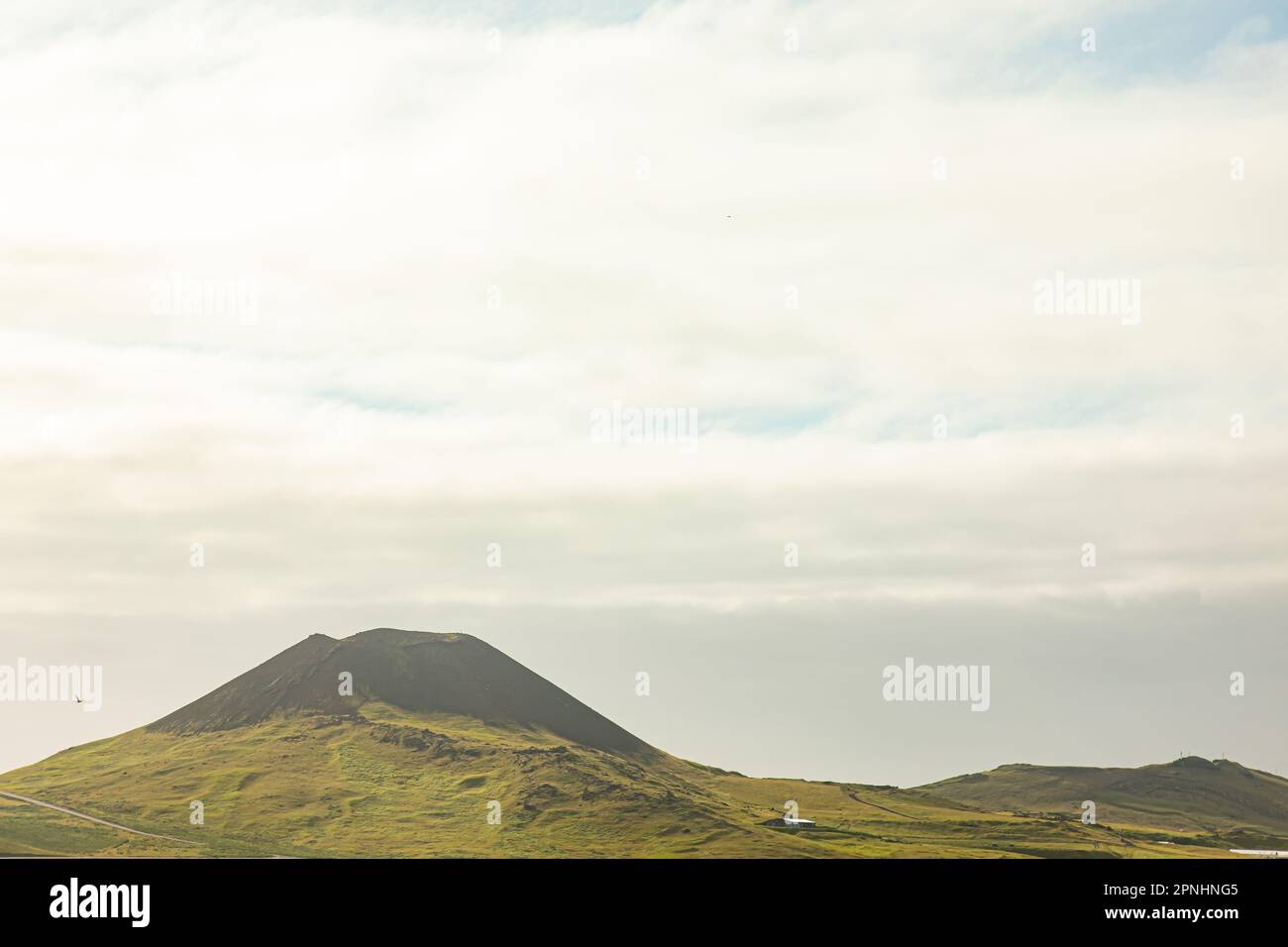 The volcanic cone named Eldfell just over 200 metres (660 ft) high on ...