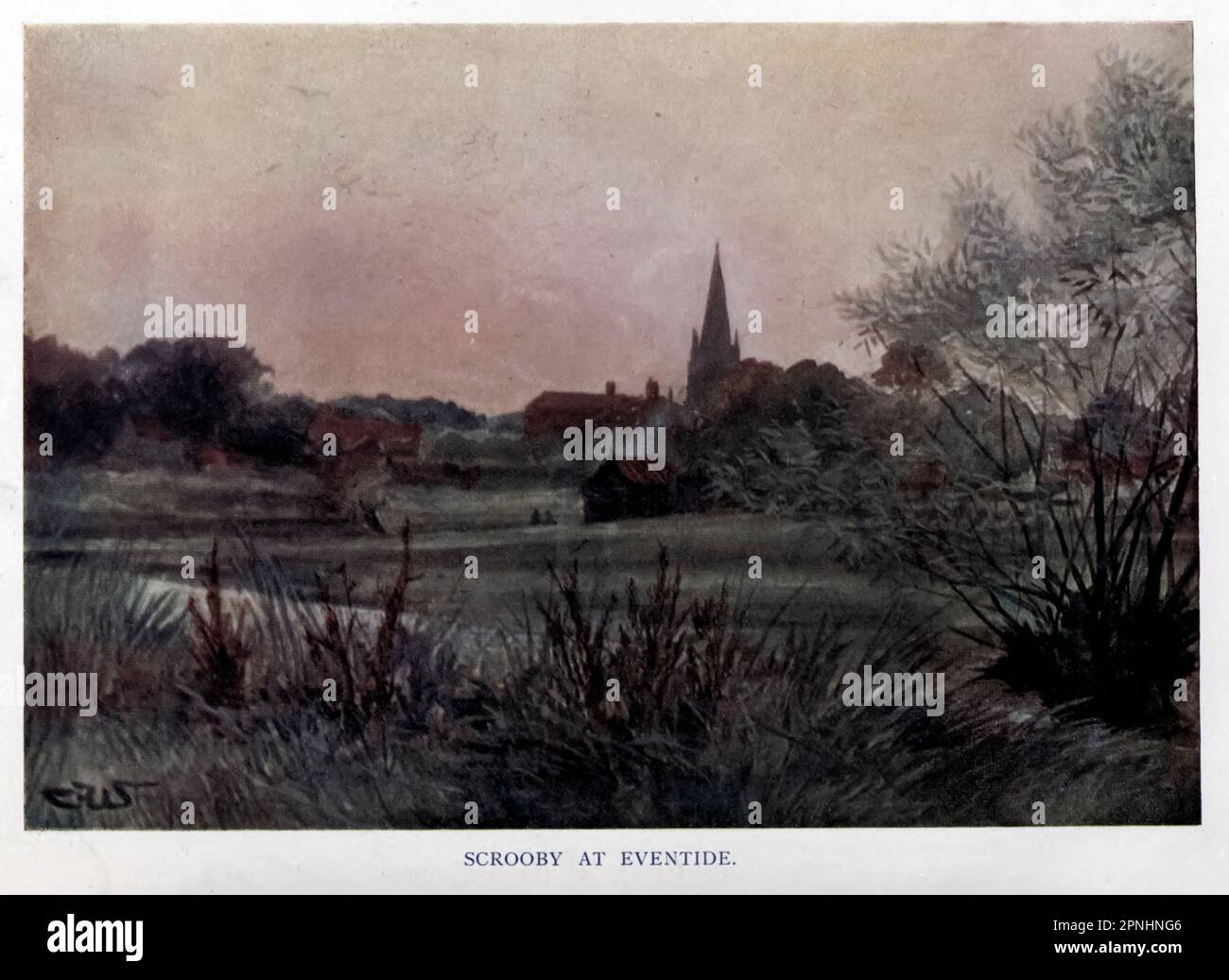 Scrooby at Eventide DRAWN BY CHARLES WHYMPER from the book ' Homes and ...