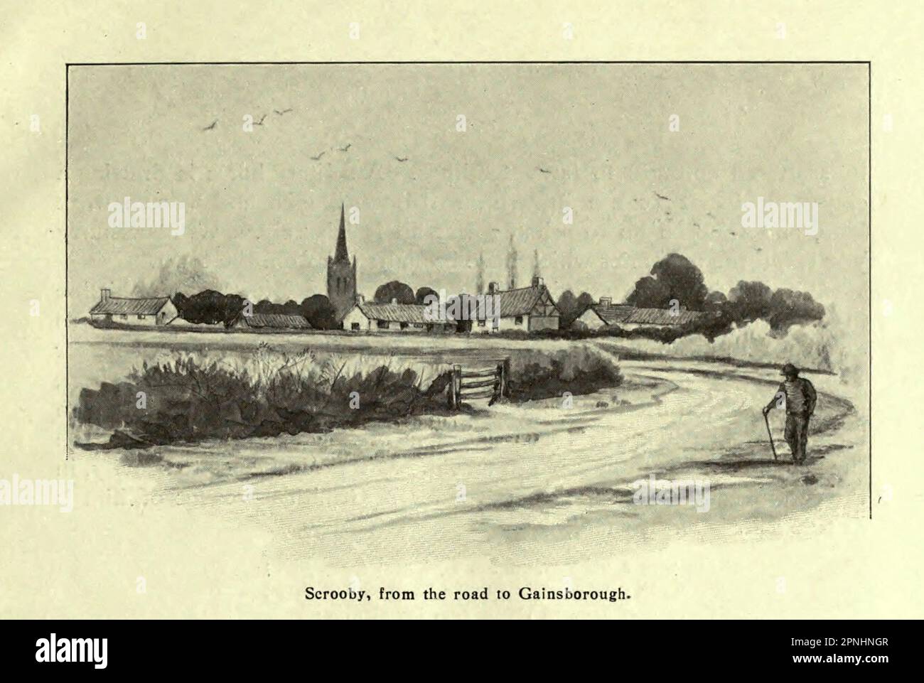 machine colorized Scrooby, from the road to Gainsborough from the book ...