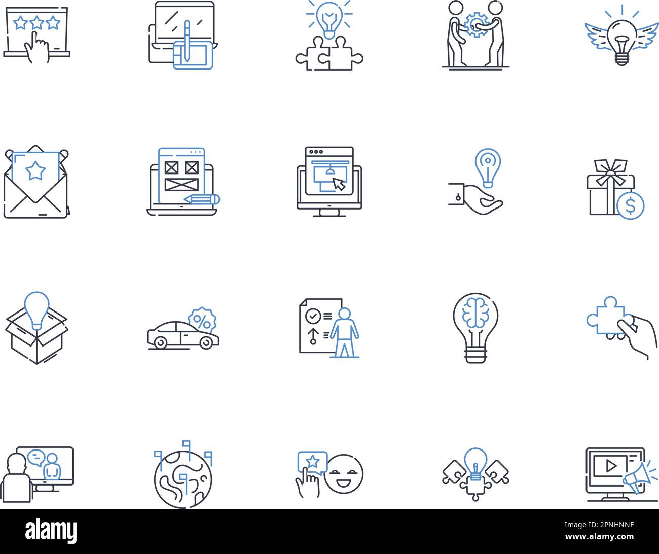 Customer concept line icons collection. Satisfaction, Loyalty ...