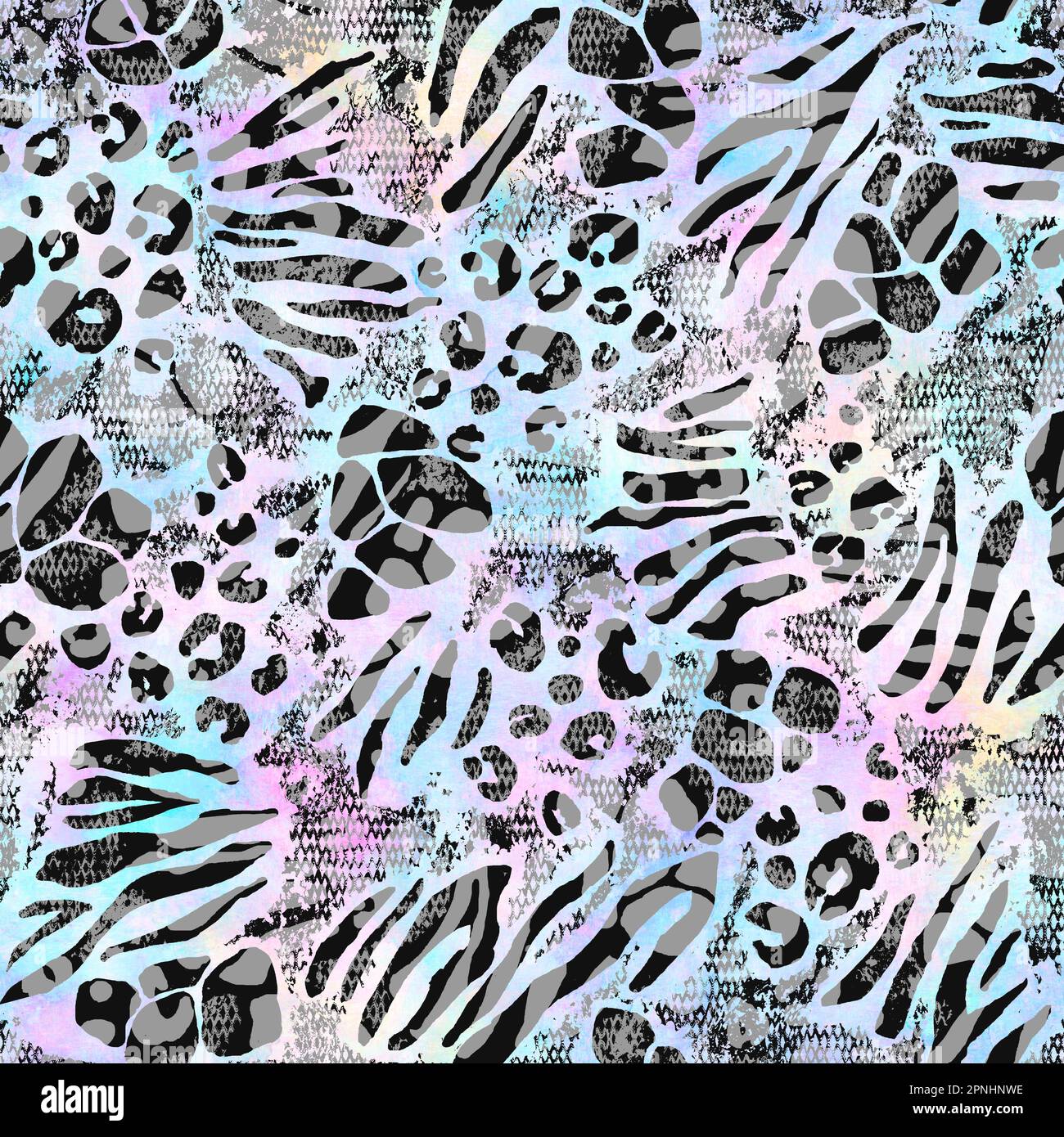 Watercolor abstract animal print seamless background. Watercolour hand ...