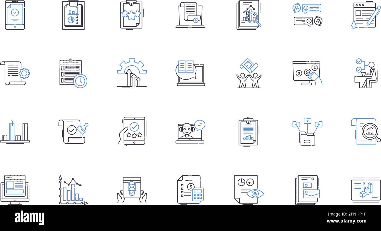 Examination line icons collection. Test, Quiz, Assessment, Evaluation ...