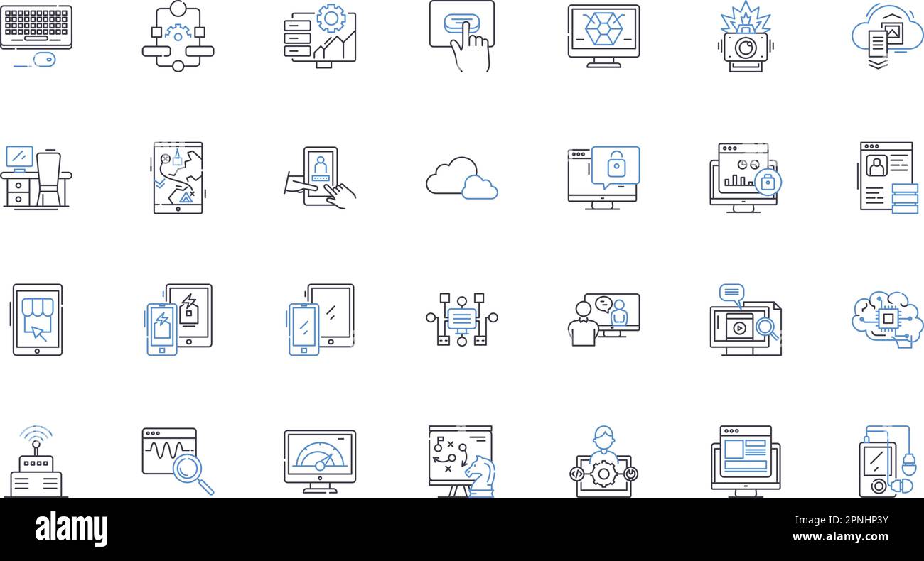 Neural Nerks Line Icons Collection Artificial Intelligence Machine