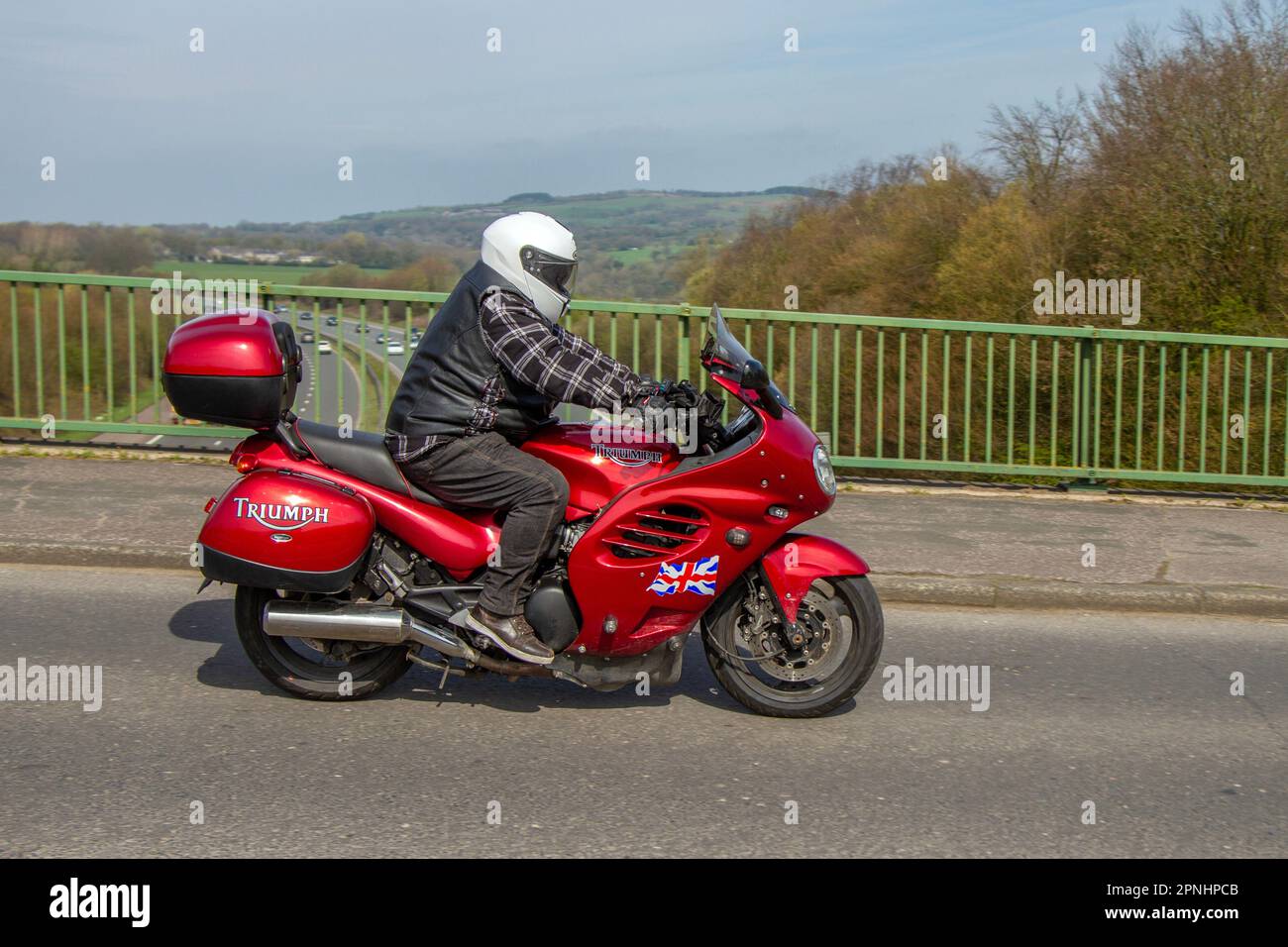 2002 red Triumph T312 Trophy Inline Four motorcycle sports tourer ...