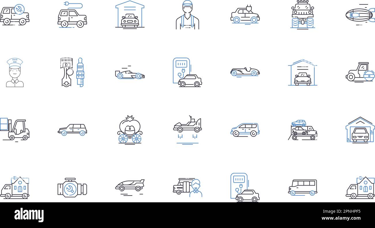 Hauling line icons collection. Transporting, Moving, Carrying, Delivery ...