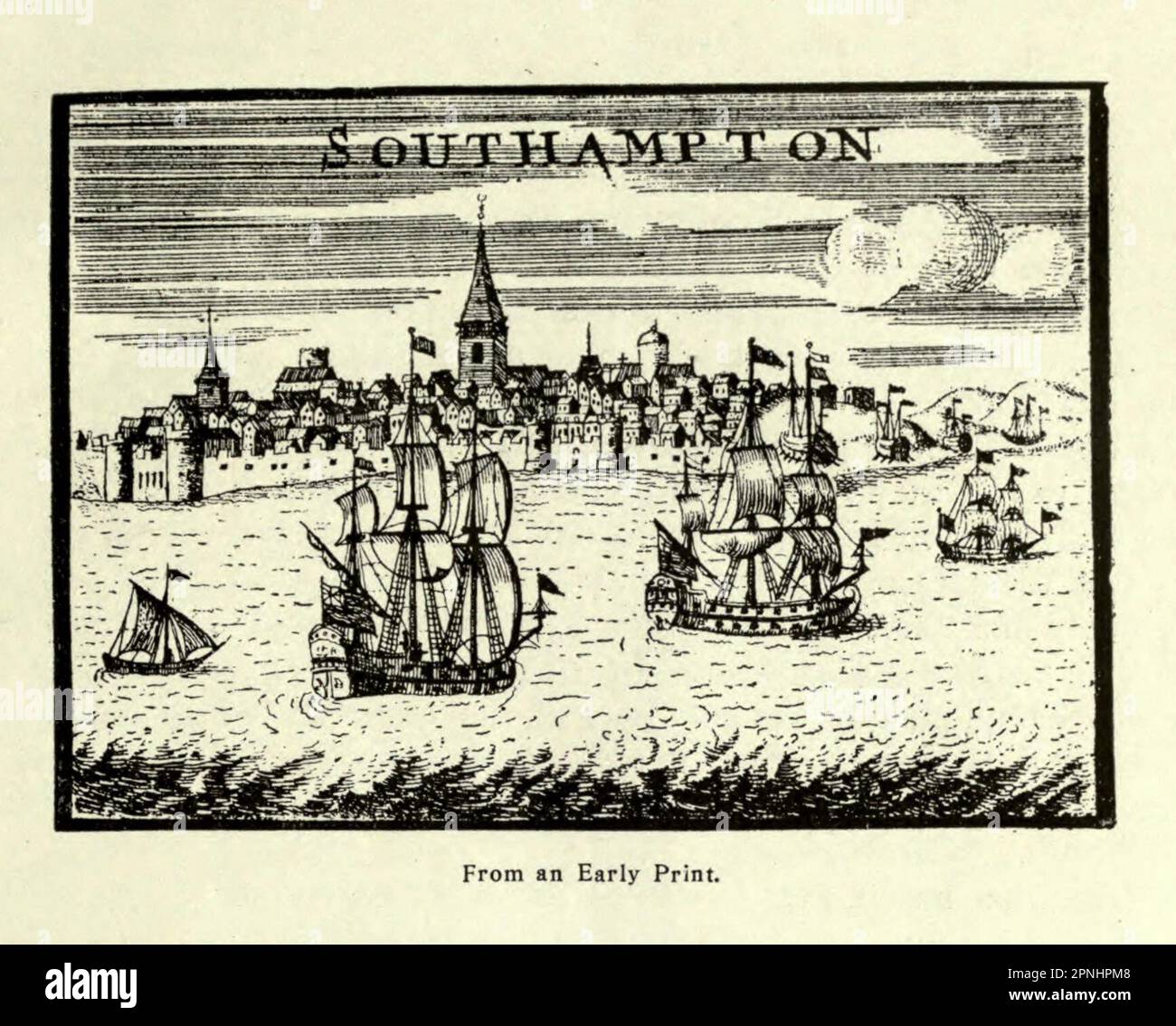 Southampton, from an early print from the book ' Homes and haunts of ...