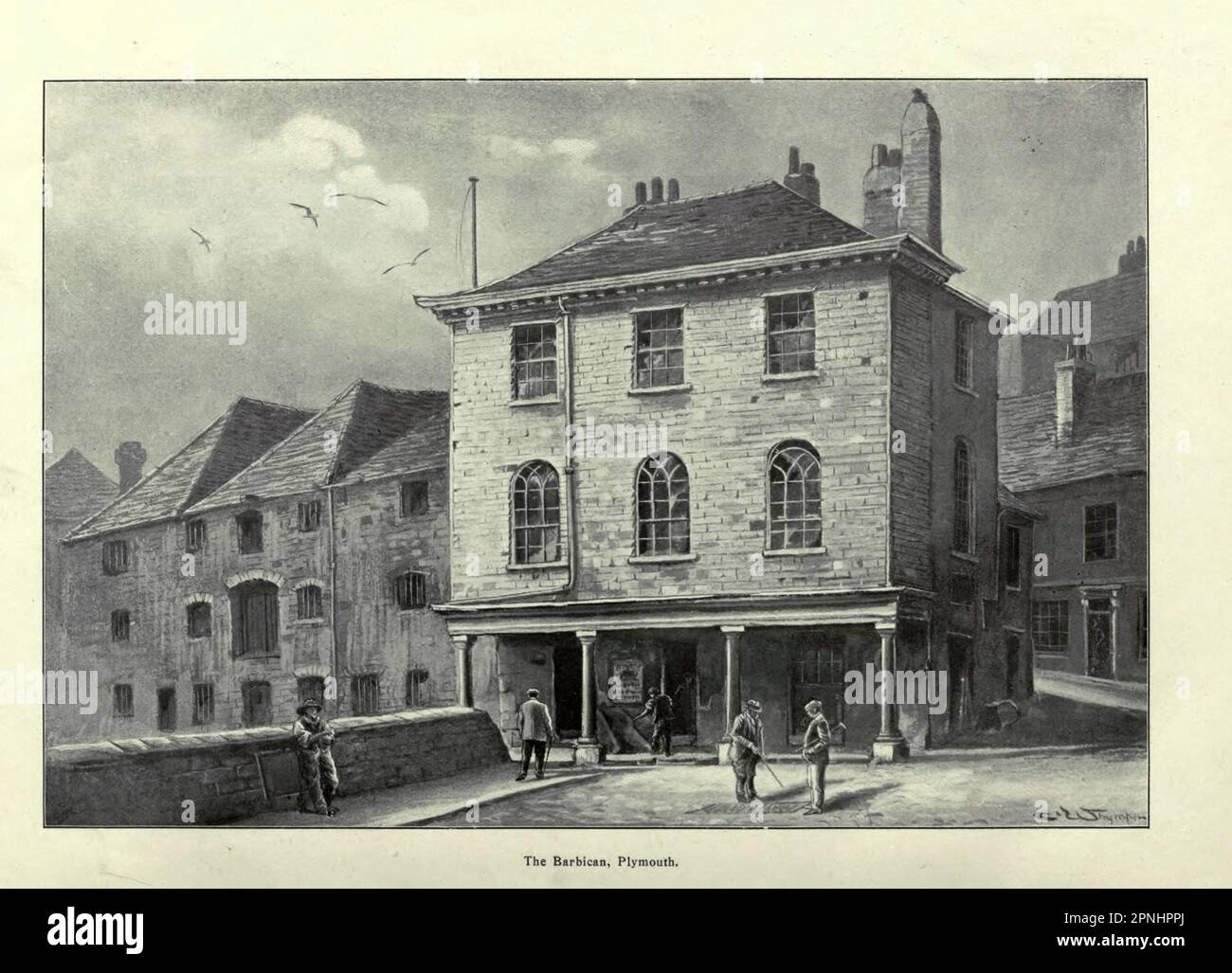 The Barbican, Plymouth from the book ' Homes and haunts of the Pilgrim ...