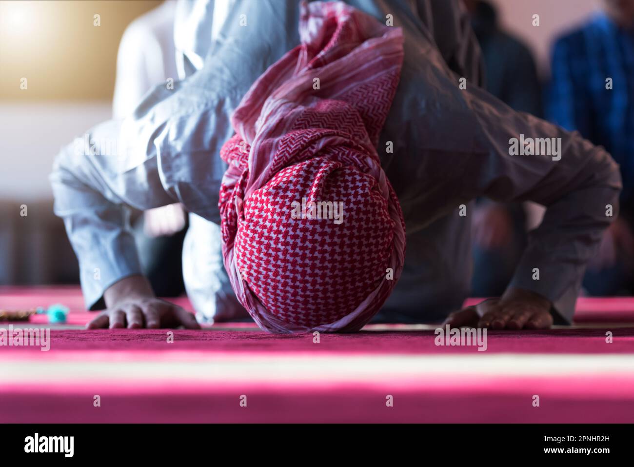 Arabic Muslim Man Making Traditional Prayer To God While Wearing ...