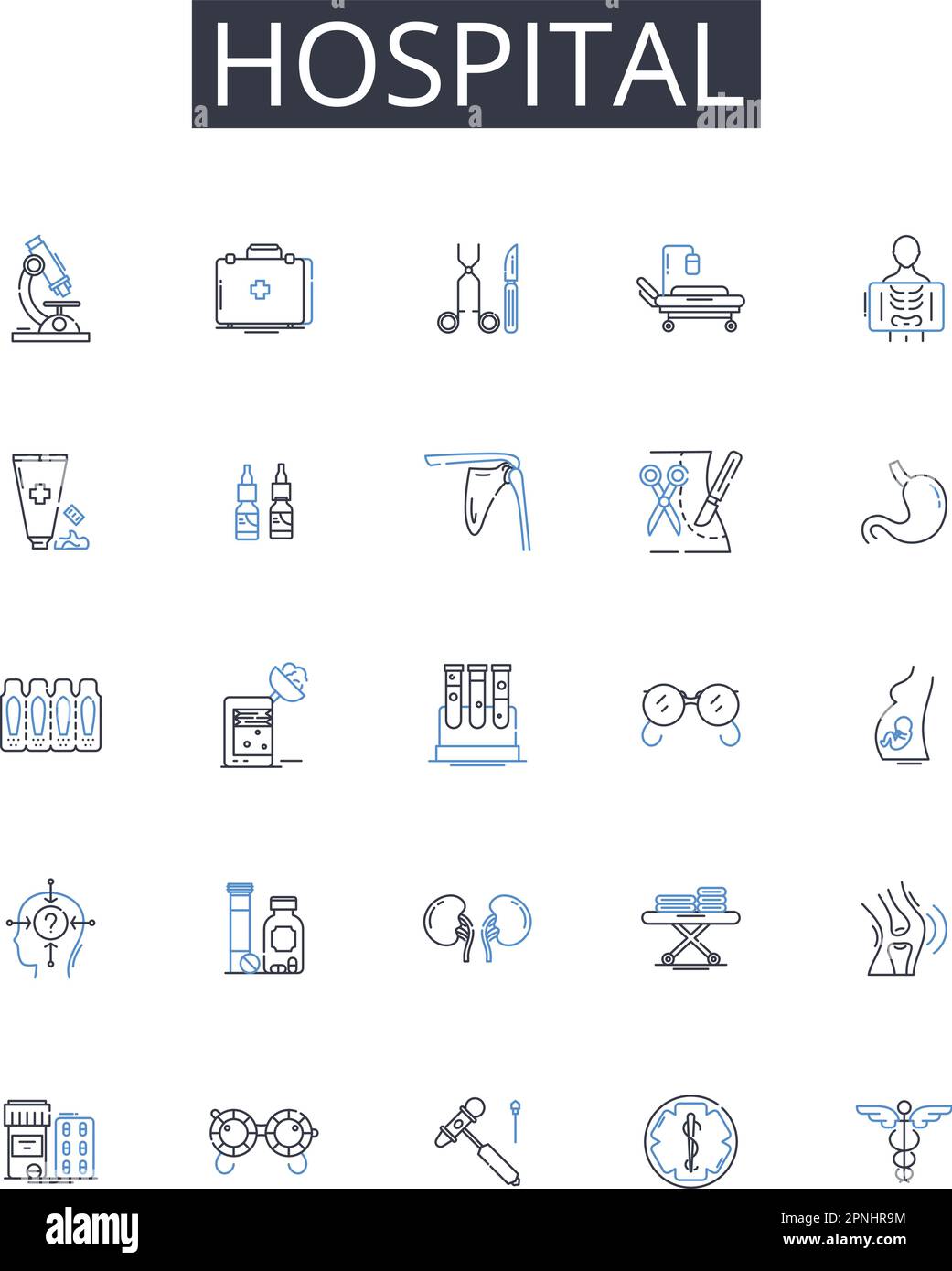 Hospital line icons collection. Clinic, Infirmary, Medical center ...
