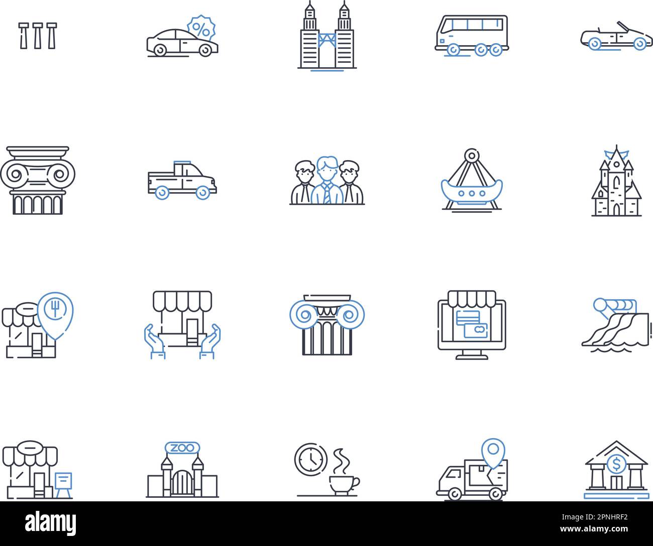 Capital city line icons collection. Vibrant, Historic, Modern ...