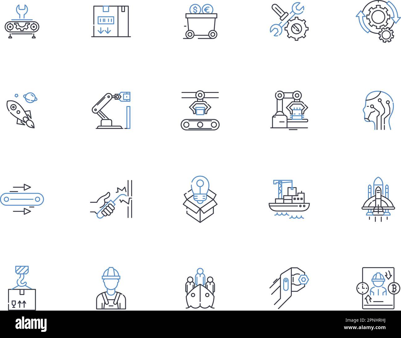 Technical Line Icons Collection Innovation Precision Expertise Development Automation