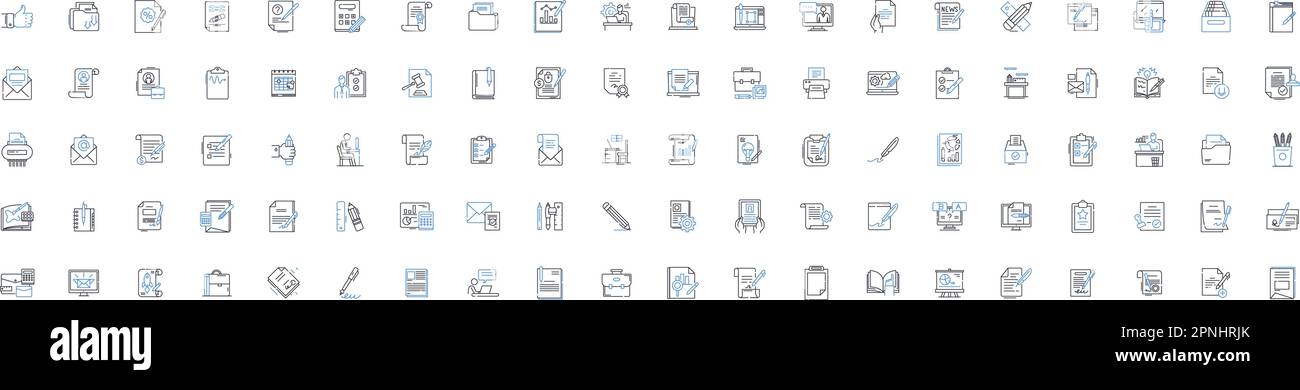 Proofreading Line Icons Collection Editing Revision Accuracy