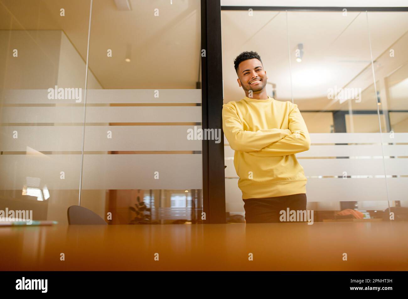 Indian male programmer standing hi-res stock photography and images - Alamy