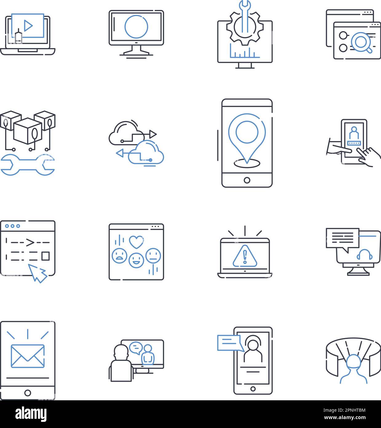 keyboard line icons collection. Typing, Keys, Buttons, Letters, QWERTY ...