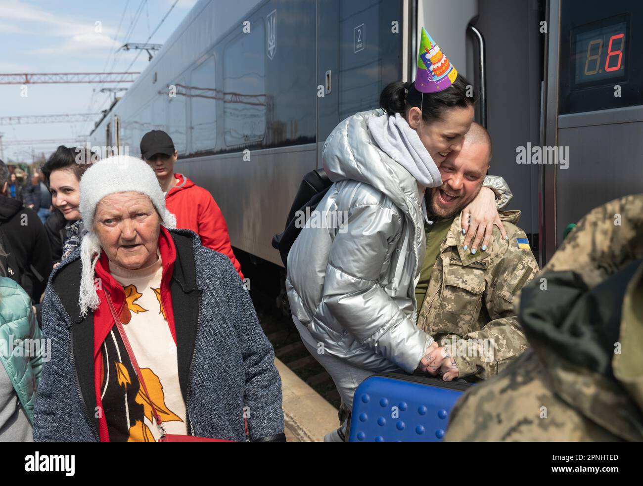 Anastasia jumps from the train into Ivan's arms who carries her after ...