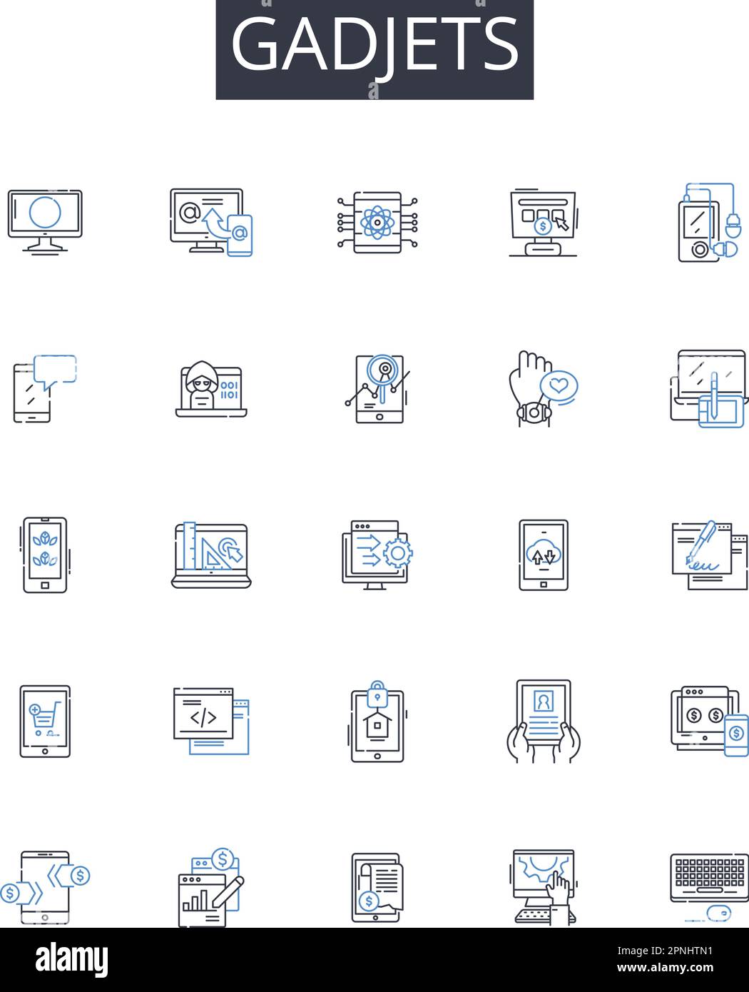 Gadjets line icons collection. Electronics, Technology, Machinery ...