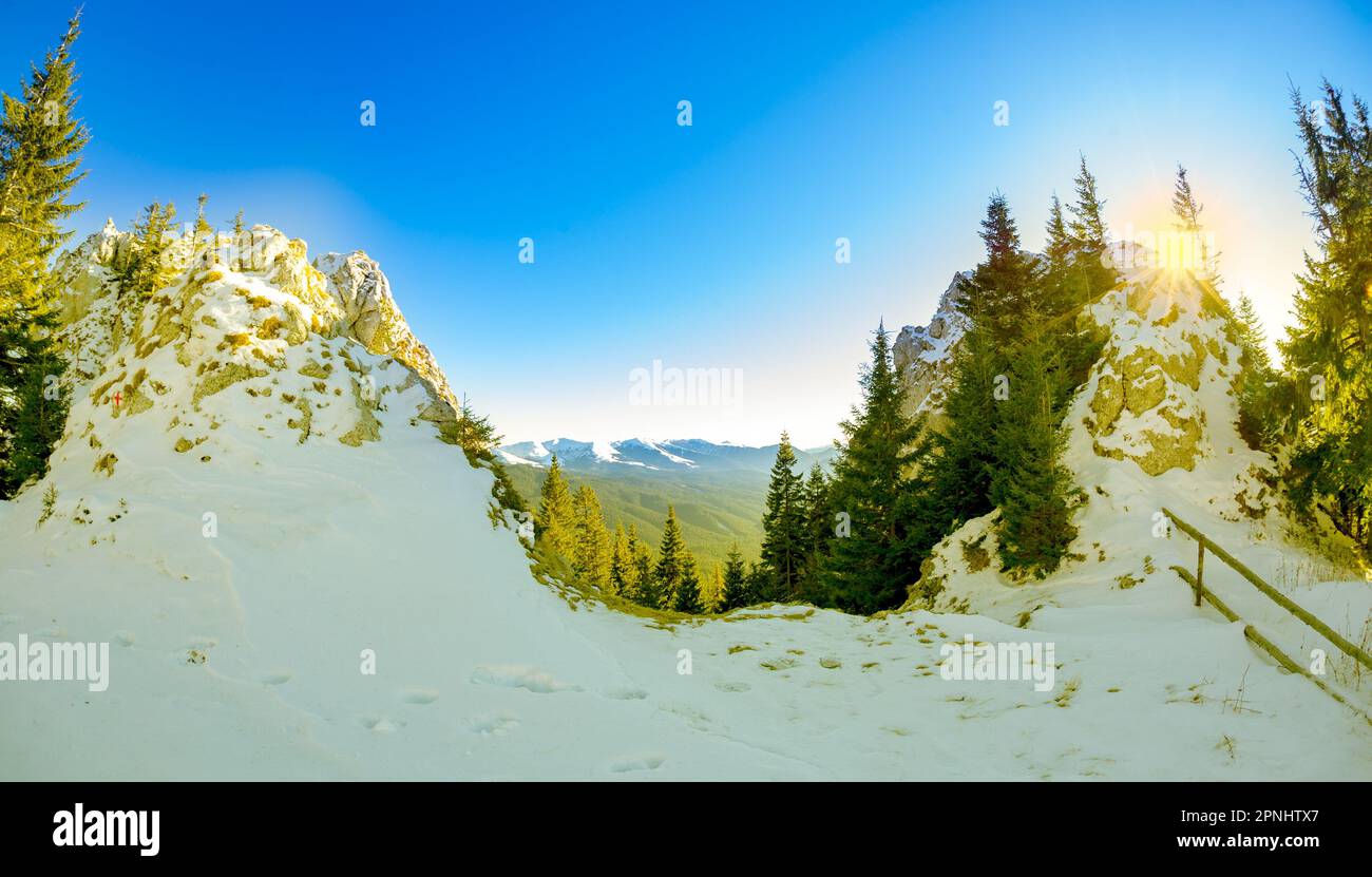 Bucegi mountains Romania after winter ends and spring begins.Many ...