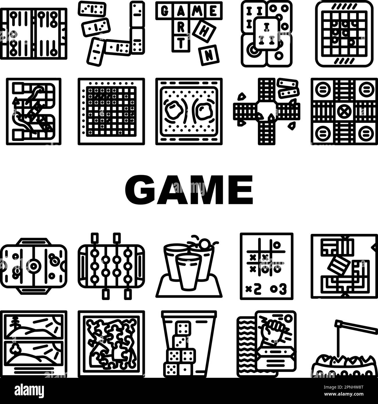 Game Board Table Play Icons Set Vector Stock Vector Image And Art Alamy