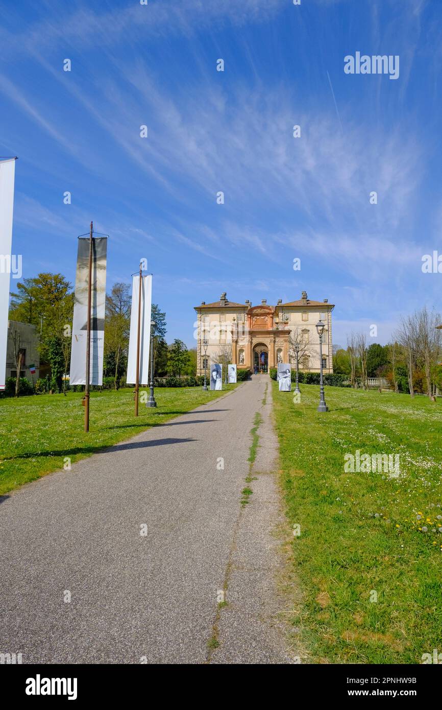 April 2024 Busseto, Italy: A road to the National Museum of Giuseppe ...