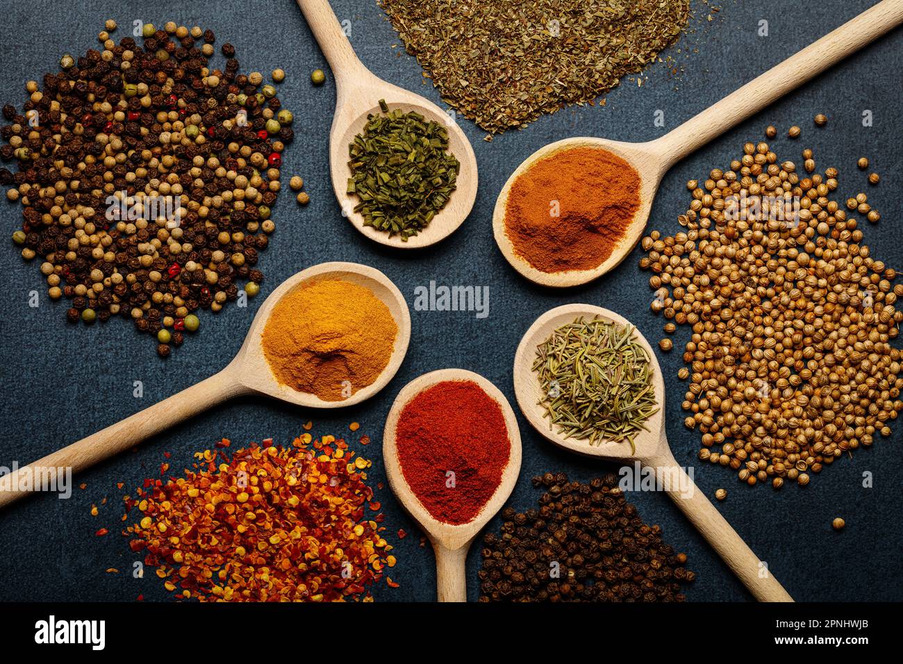 Group mix spices paprika hi-res stock photography and images - Alamy