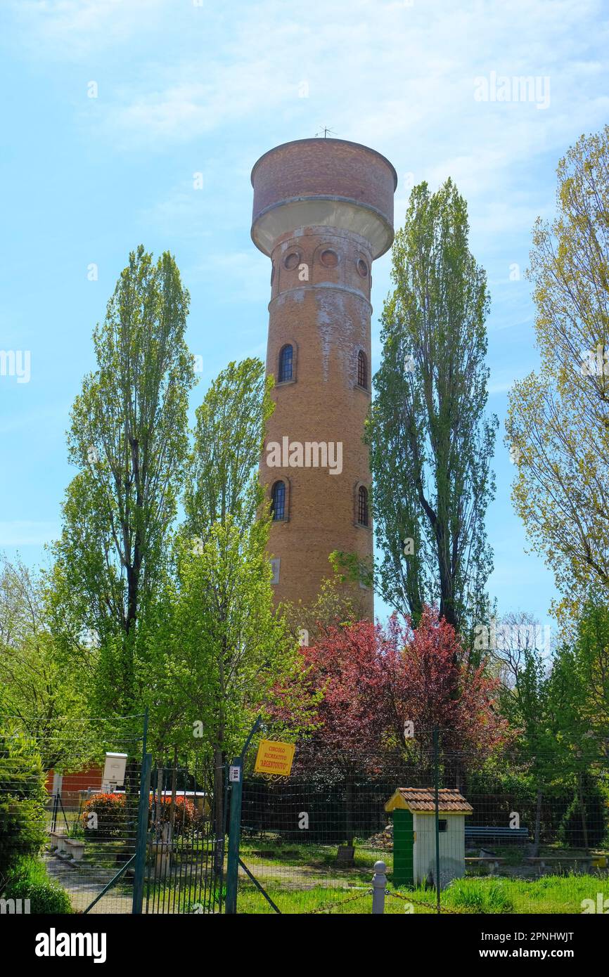Old water tower in the park in Busseto, Italy Stock Photo - Alamy