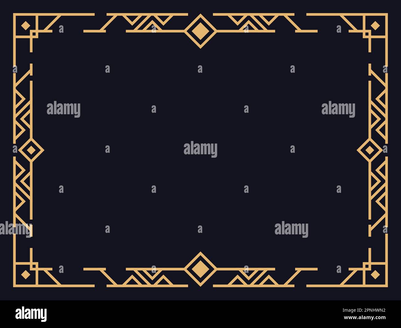 Art deco frame. Vintage linear border. Design a template for ...