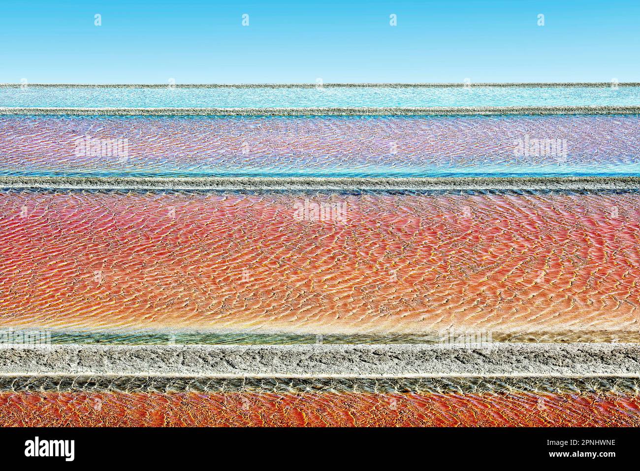 Salt pans in the Guérande Salt Gardens, Brittany, France Stock Photo ...