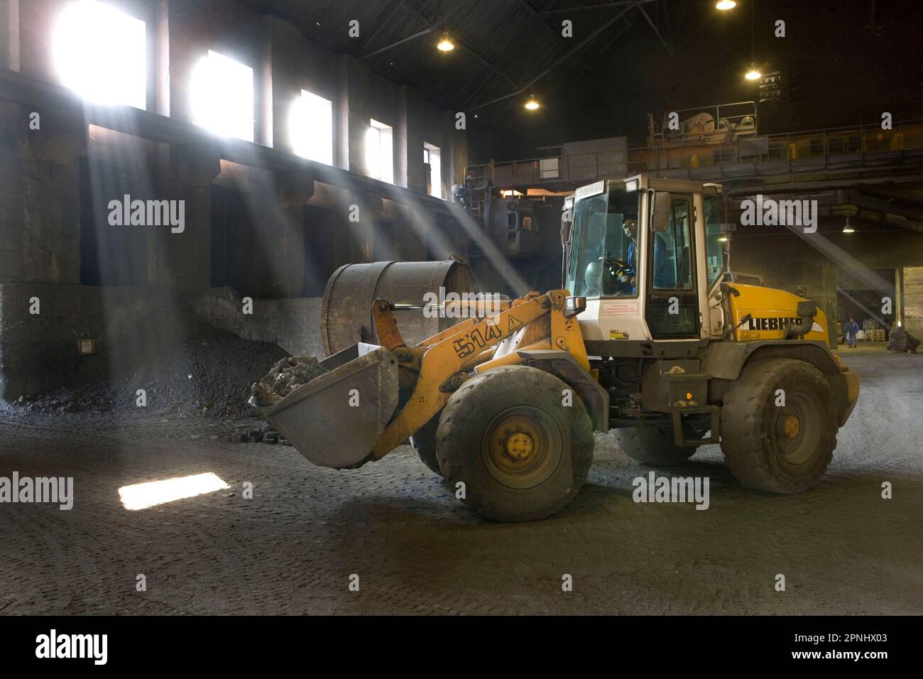 TDR-Metalurgija, plant in Ruse, Slovenia, transport with an excavator ...