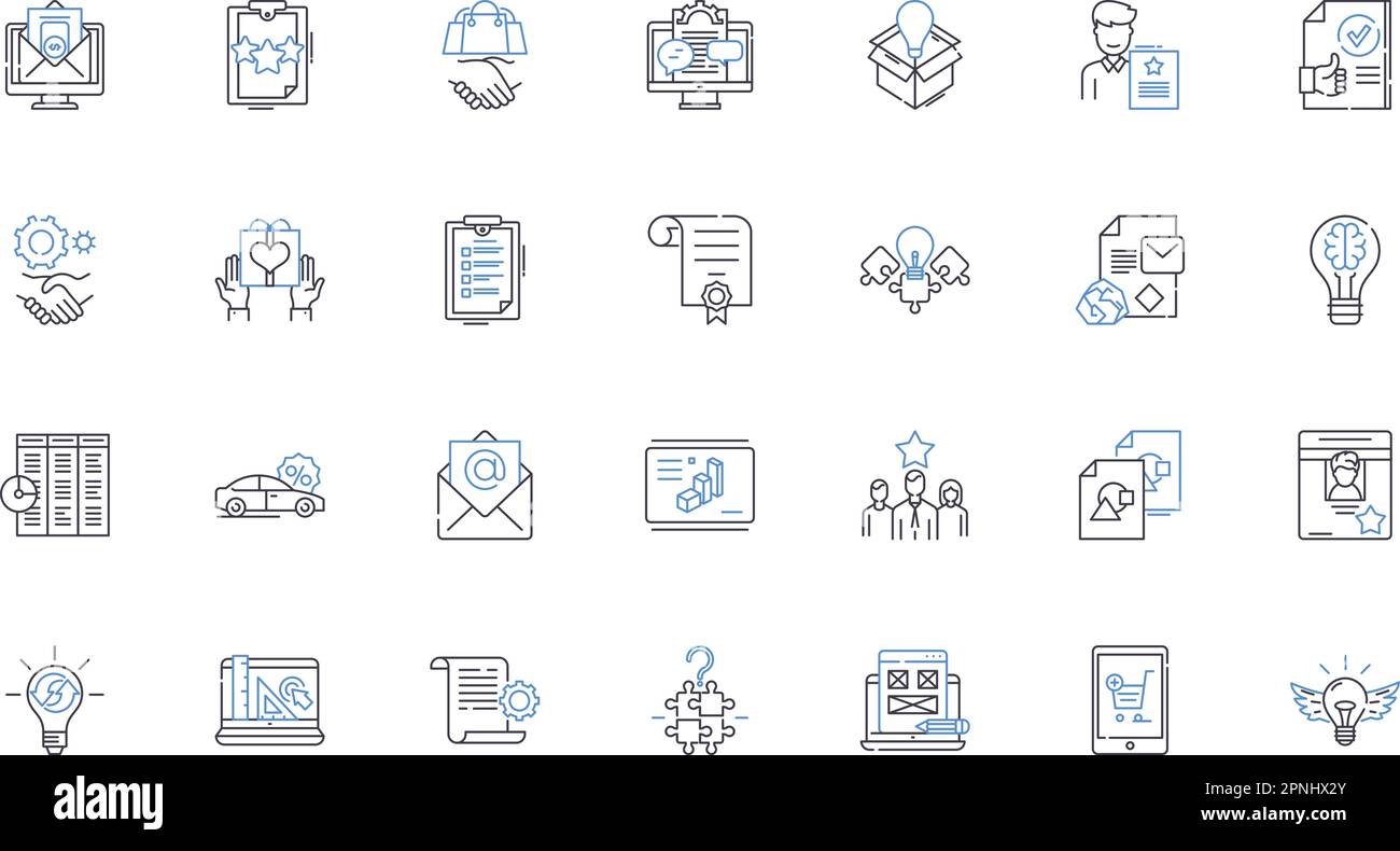 Communications firm line icons collection. Message, Branding, Media, Strategy, Advertising ...