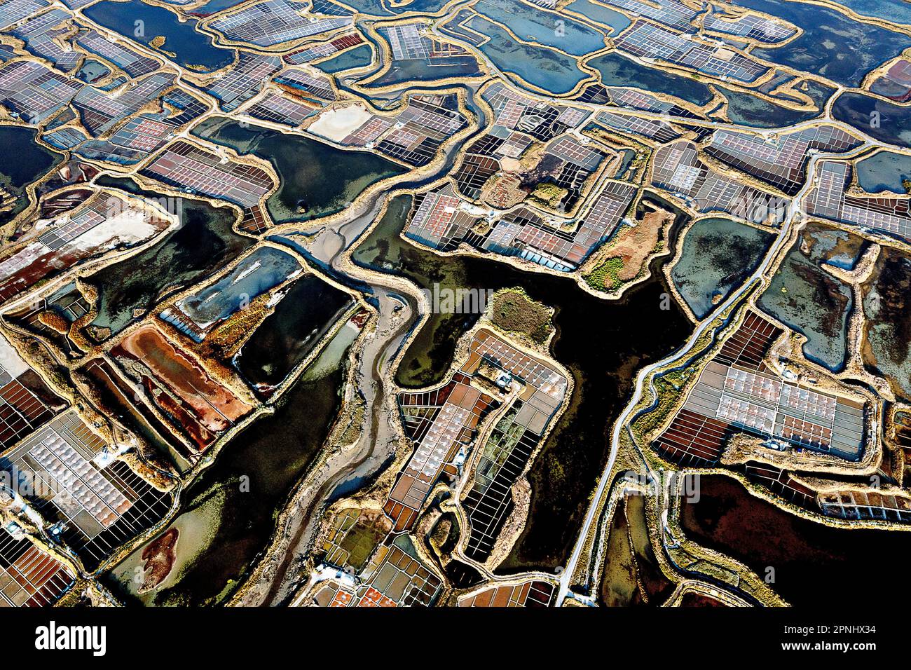 Salt pans in the Guérande Salt Gardens, Brittany, France Stock Photo ...