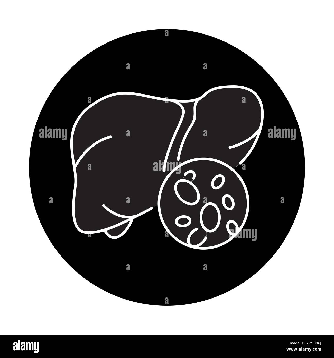 Fatty liver dystrophy color line icon. Human diseases. Pictogram for ...