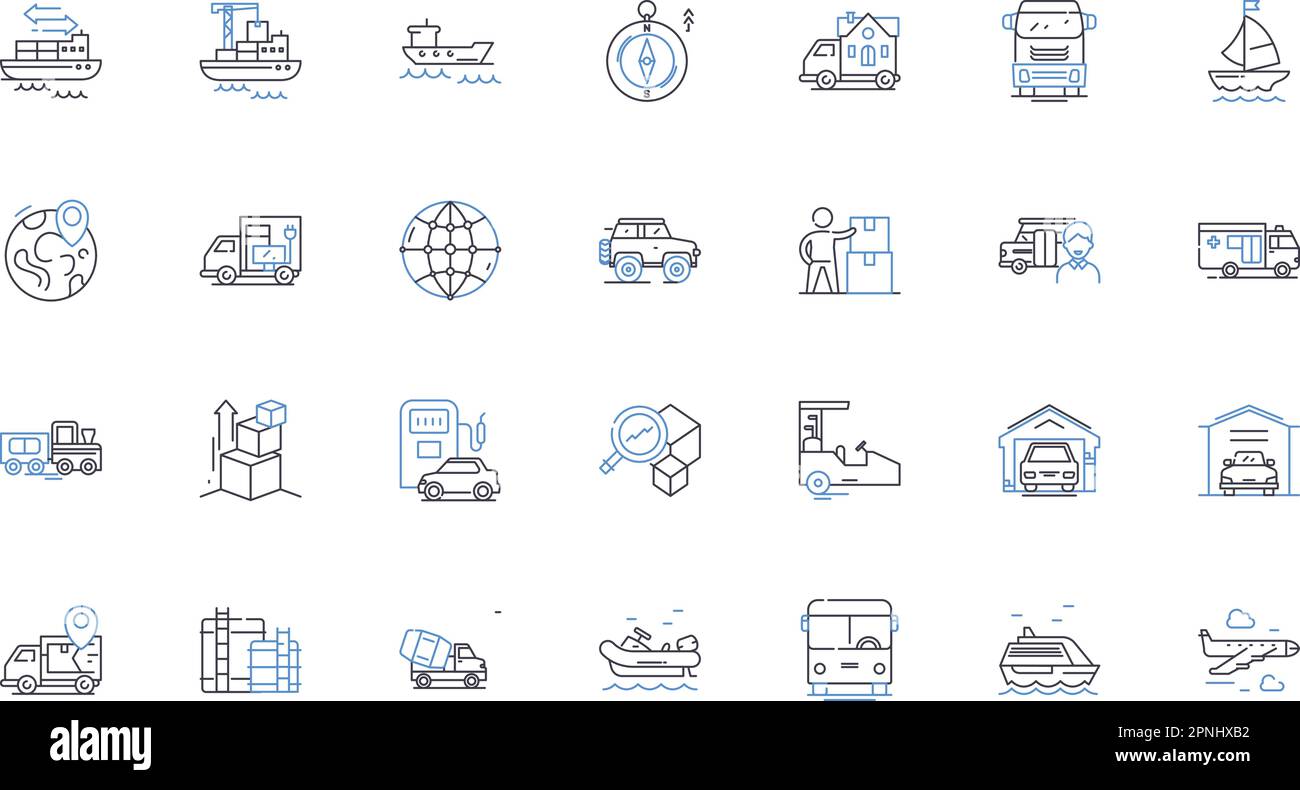 Conveyance line icons collection. Transportation, Delivery, Shipment ...