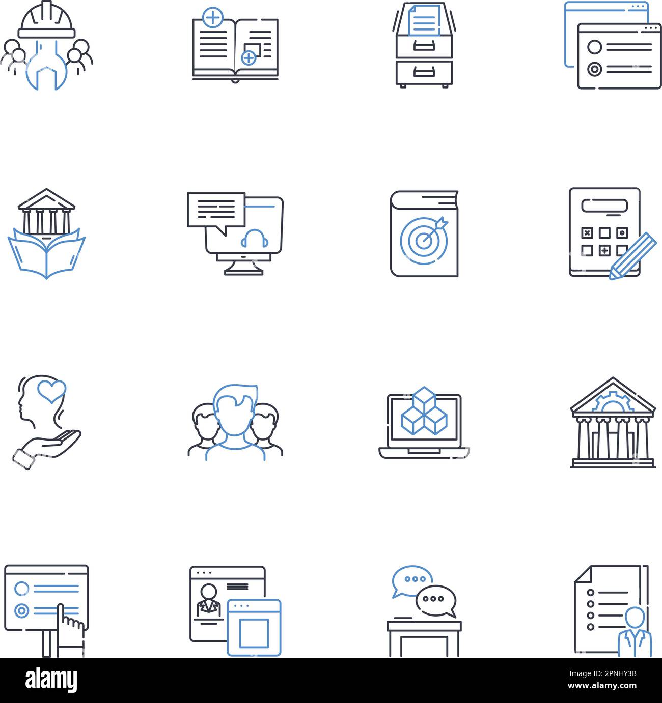 Project management education line icons collection. Planning, Execution ... Project management education line icons collection. Planning, Execution ...