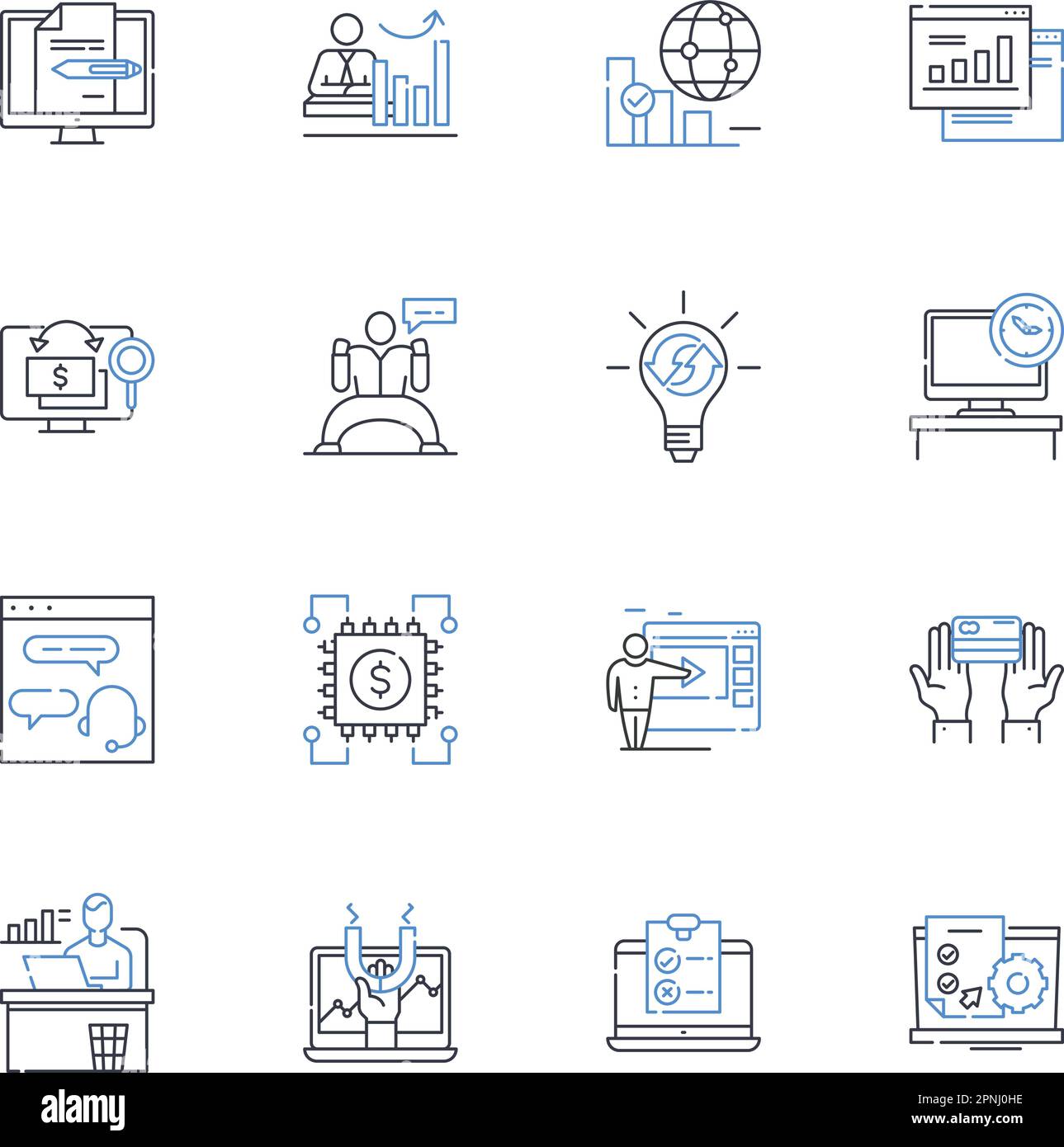 Commercial work line icons collection. Business, Advertising, Marketing ...
