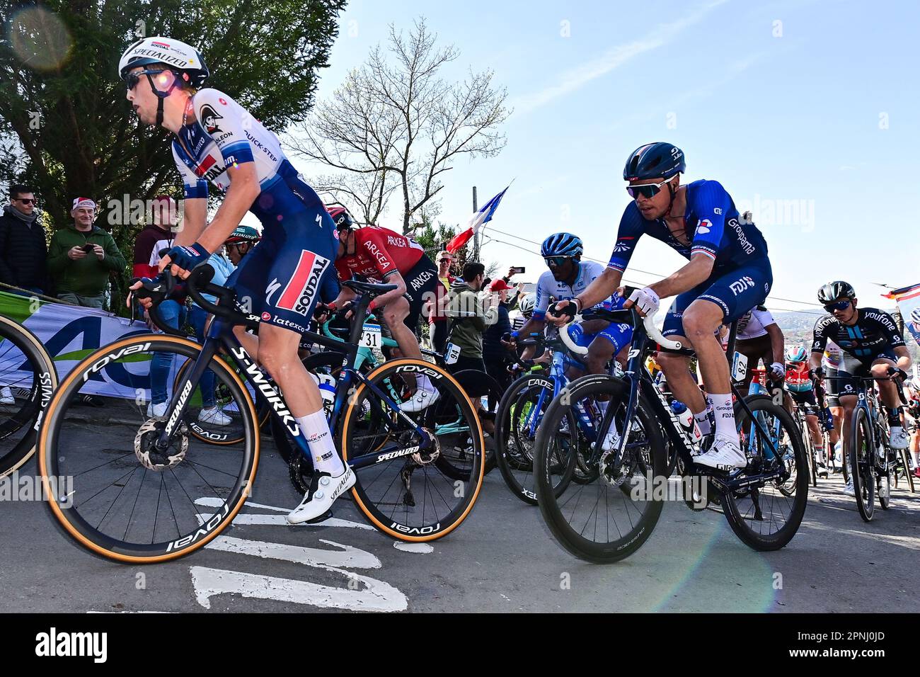 Huy, Belgium. 19th Apr, 2023. Italian Andrea Bagioli of Soudal Quick ...
