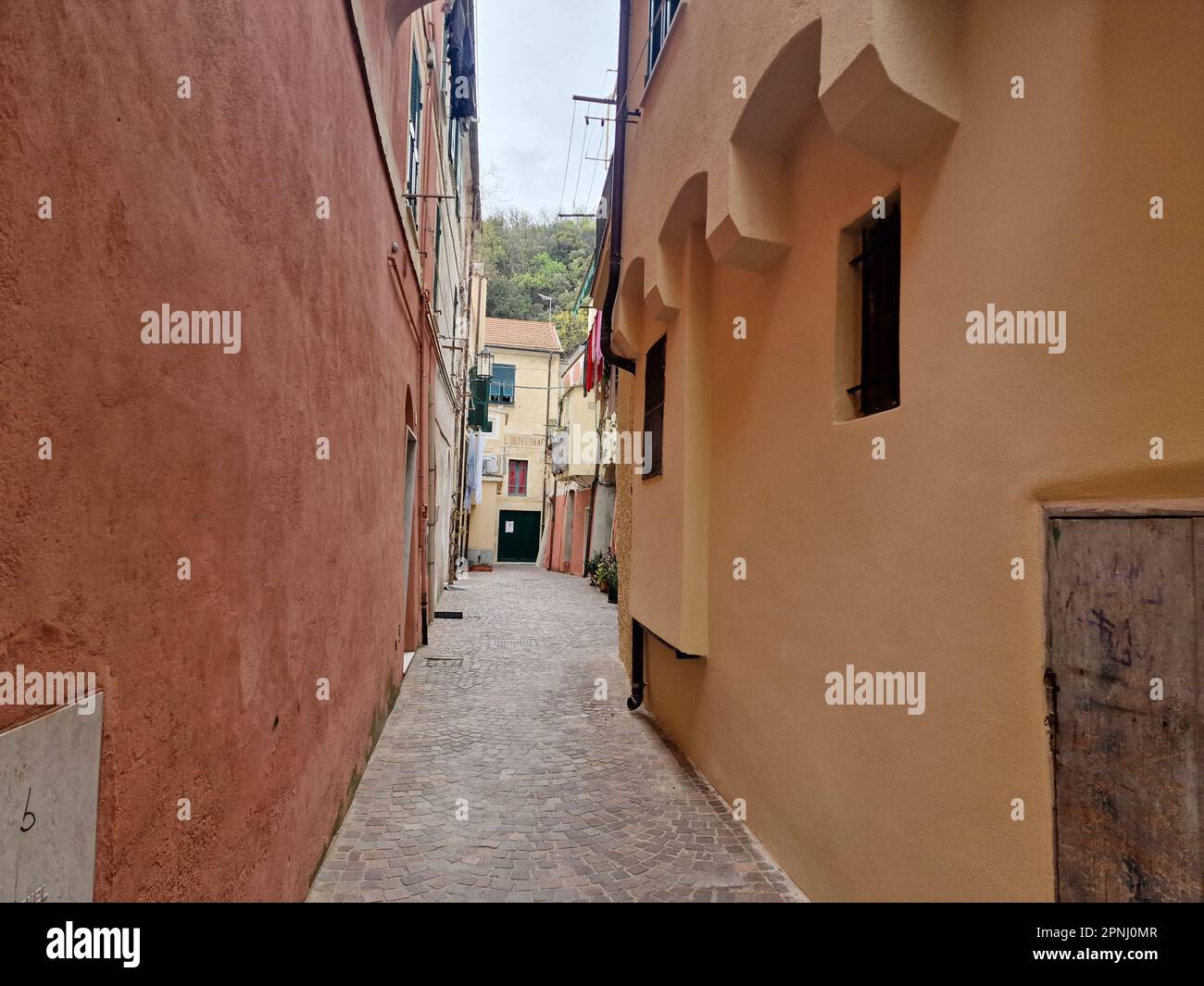 narrow streets of Old noli medieval village liguria italy Stock Photo ...
