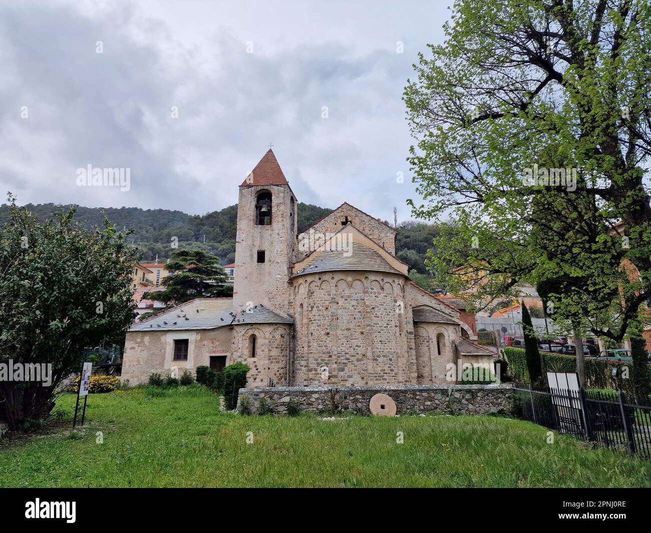 San Paragorio church Old noli medieval village liguria italy Stock ...
