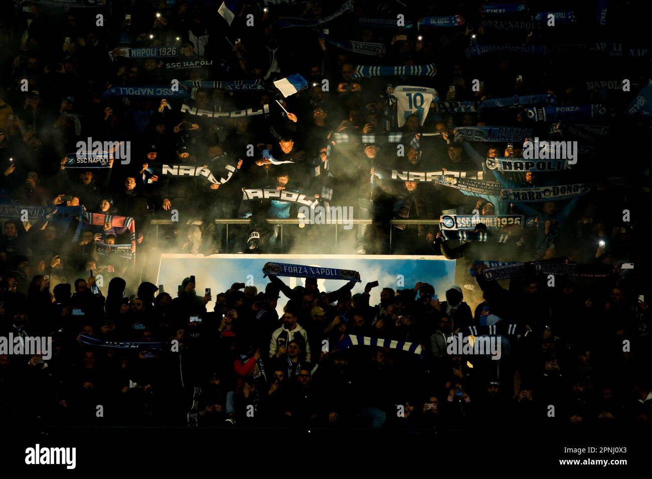 Ultras SSC Napoli during UEFA Champions League quarter-final return ...