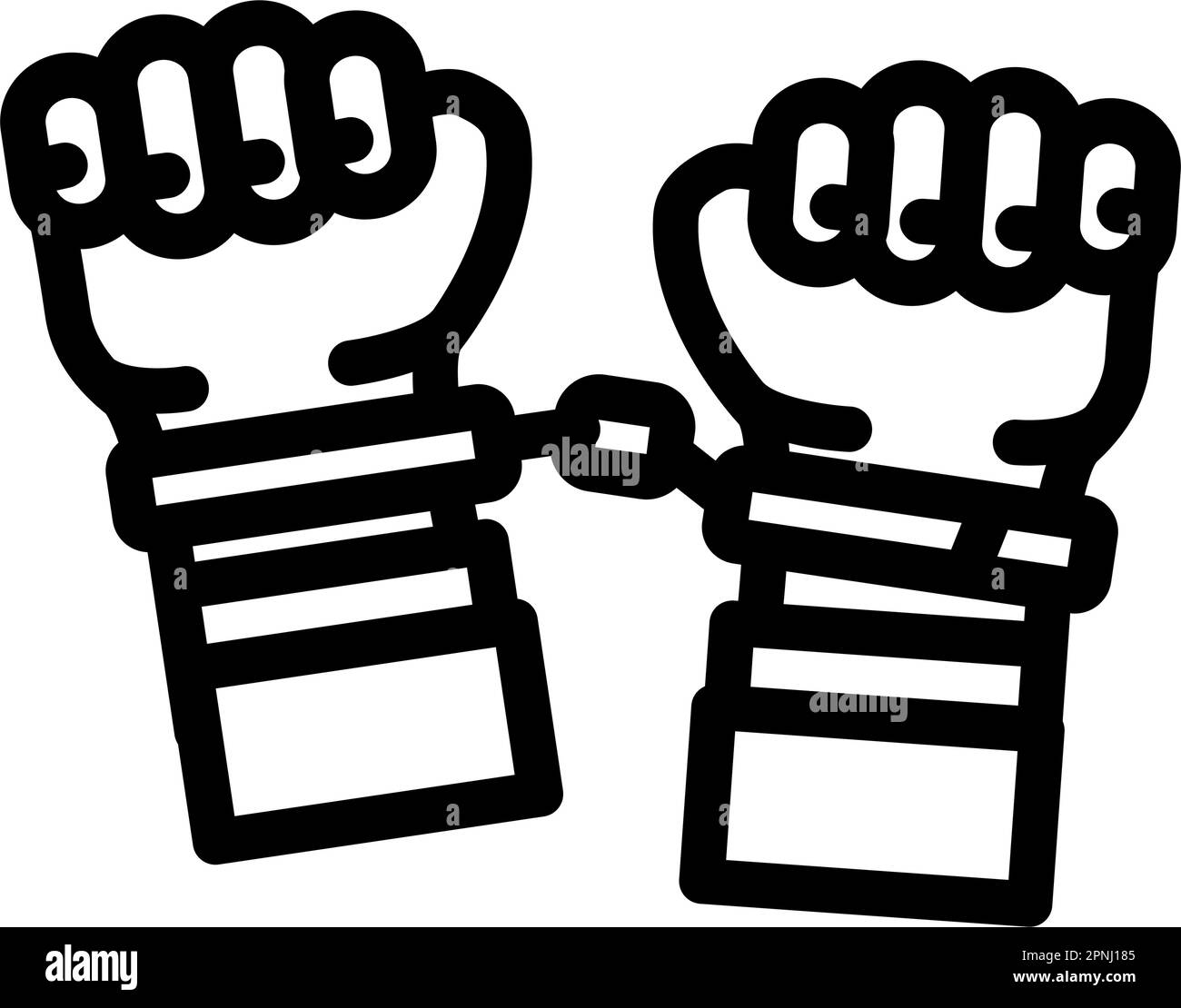 Handcuffed Hands Crime Line Icon Vector Illustration Stock Vector Image