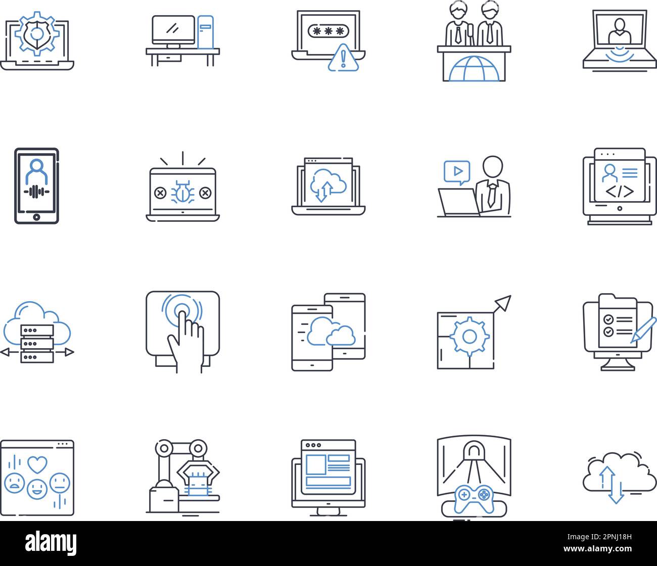 Multimedia systems line icons collection. Interactivity, Audio, Video ... Multimedia systems line icons collection. Interactivity, Audio, Video ...