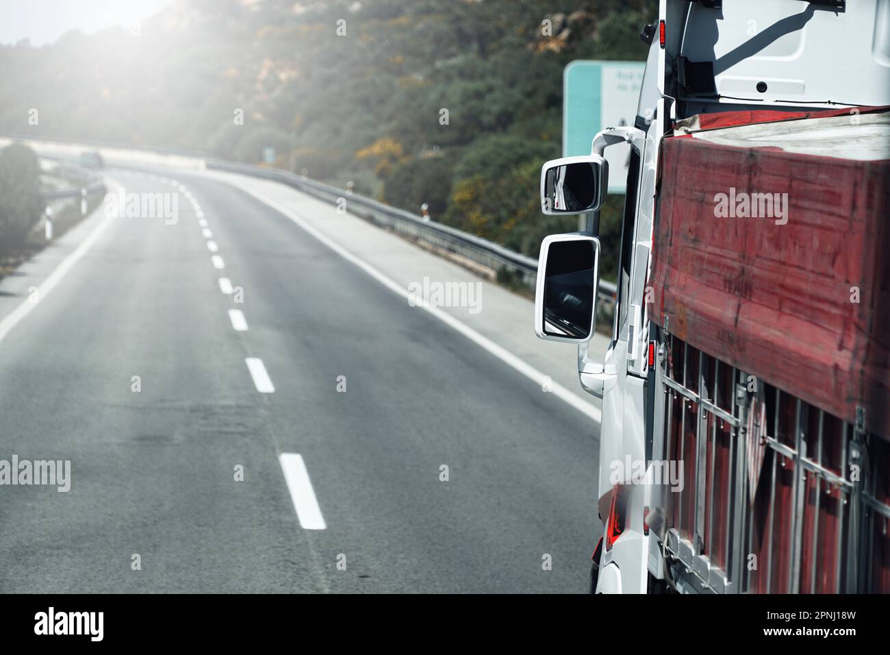 Truck on a road - close-up Stock Photo - Alamy